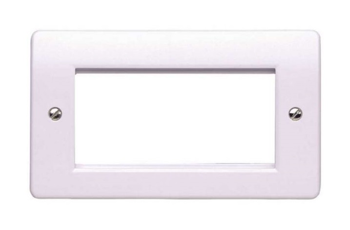 MK - K184 WHI - Frontplate / Faceplate 2 Gang 4 MODULE EURO 100 x 50 mm ...